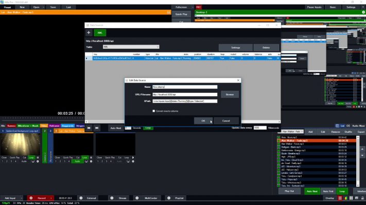 vMix Data sources – Now playing and rotating colors | postproduction-tutorials.net
